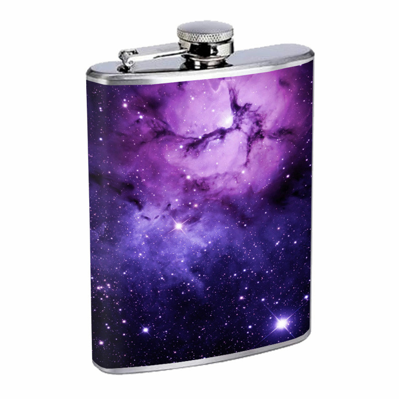 Purple Galaxy Em2 Flask 8oz Stainless Steel Hip Drinking Whiskey | eBay