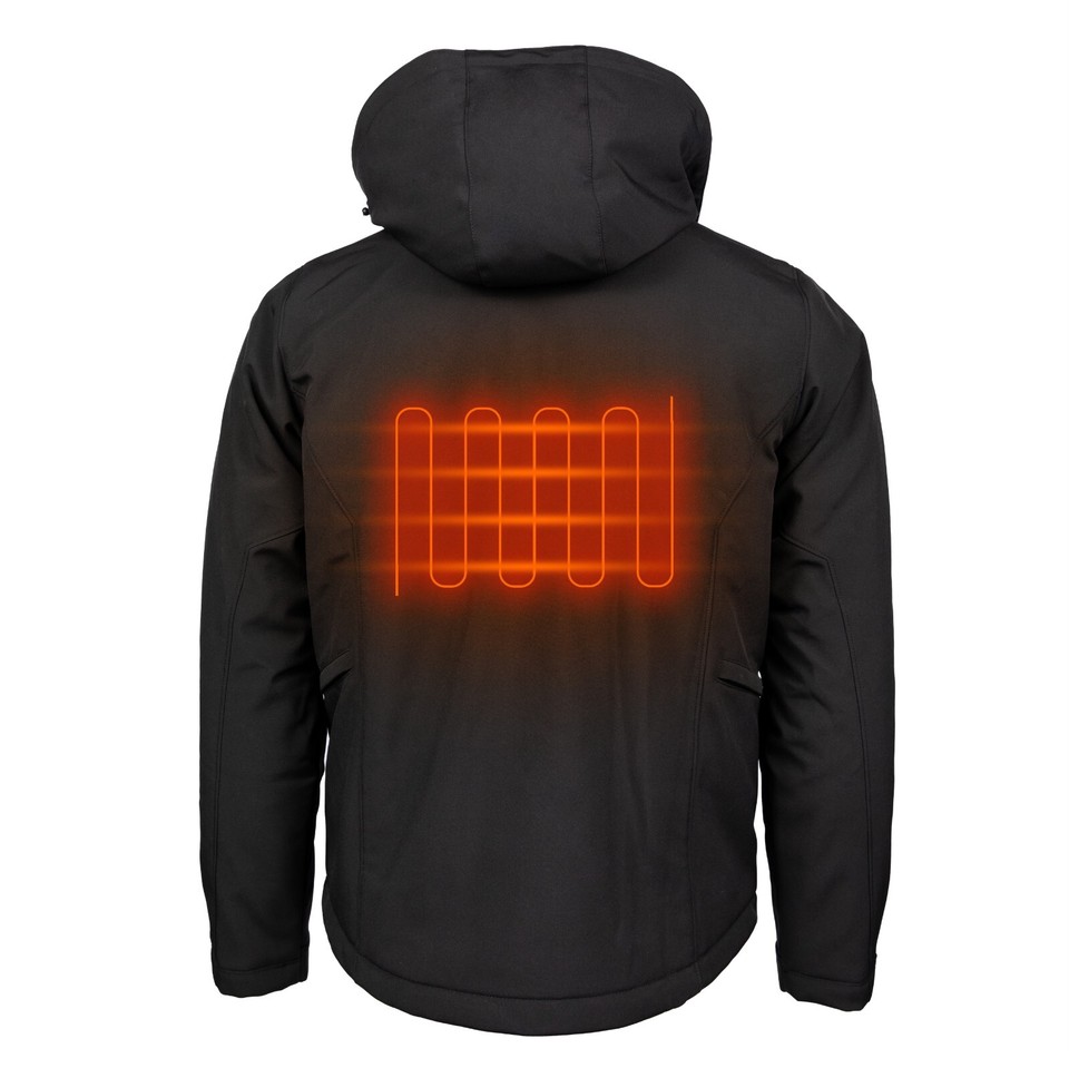 EWP Unisex Black Heated Insulated Weather Resistant Jacket w/ Battery ...