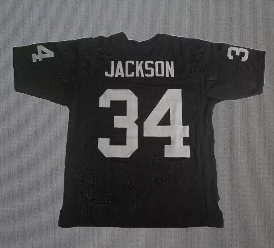 Retro Bo Jackson #34 #Football Jerseys Stitched Unsigned Custom Name ...