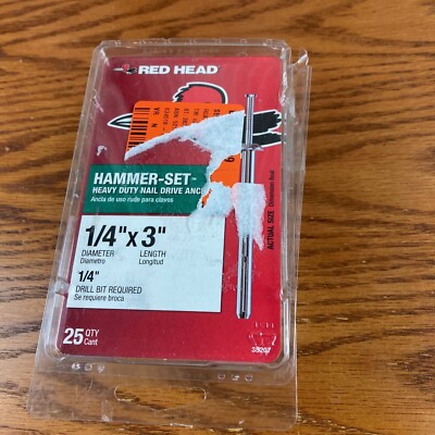 Red Head 1/4 in. x 3 in. HAMMER-SET ANCHOR 25CT 35207 | eBay