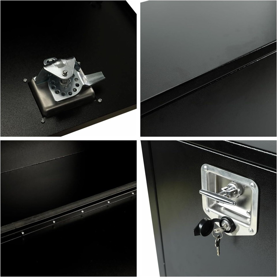 48 In. X 18 In. X 18 In. Black Iron Underbody Truck Storage Tool Box w ...