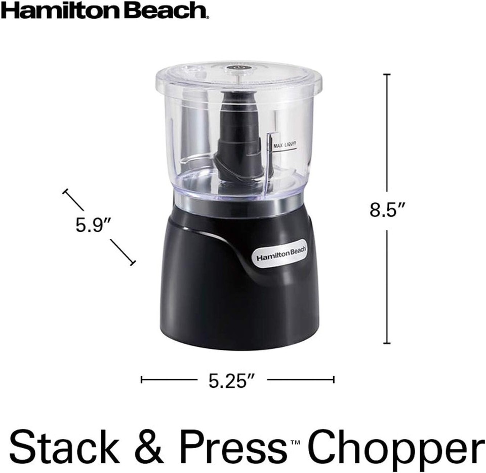 Hamilton Beach Mini Food Processor 3 Cup Electric Vegetable Chopper ...