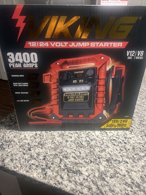 - Viking 57084 12V 3400-Peak Amps Portable Jump Starter V8 V12 for sale ...