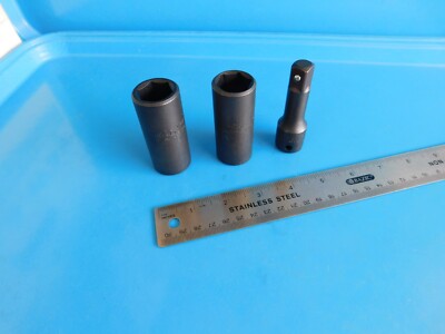 NEW,MAC TOOLS (LUG NUT SOCKET SET) SET OF 3, 3/4IN X19X21MM SOCKETS ...