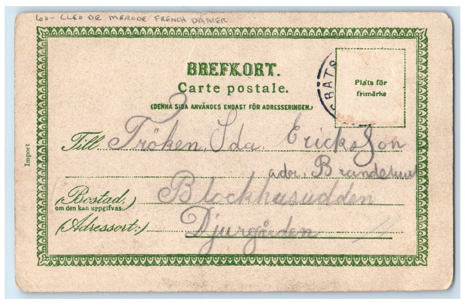 c1905 Cleo De Merode French Dancer Studio Portrait RPPC Photo Antique ...