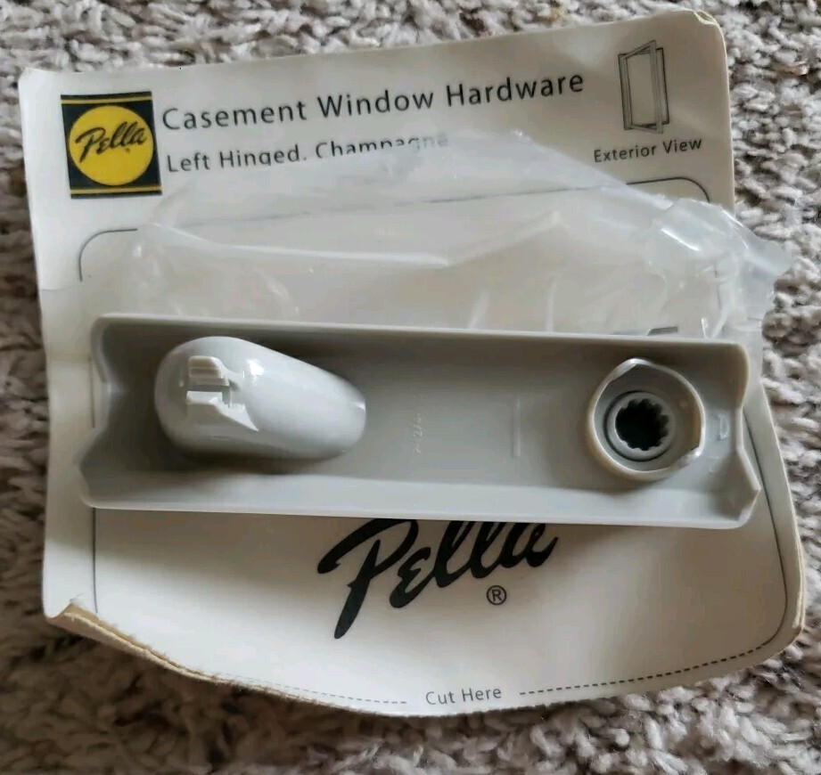 Pella Left Hinged Champagne casement window hardware 000HRDLC open ...