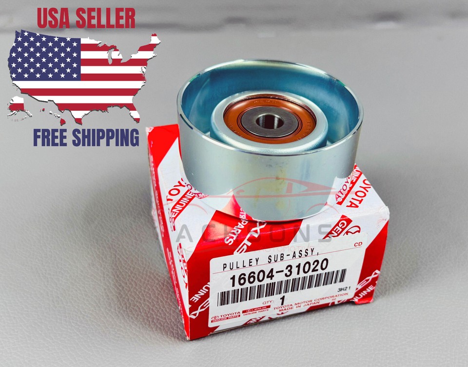 16604-31020 GENUINE TOYOTA PULLEY SUB-ASSY IDLER NO.2 OEM 1660431020/ ...