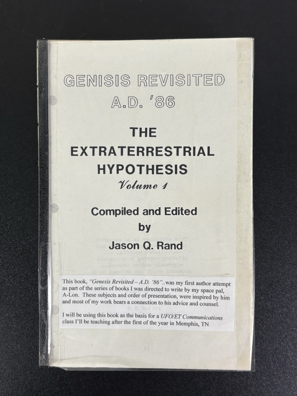 The Extraterrestrial Hypothesis Volume 1 by Jason Q. Rand - Kreskin ...