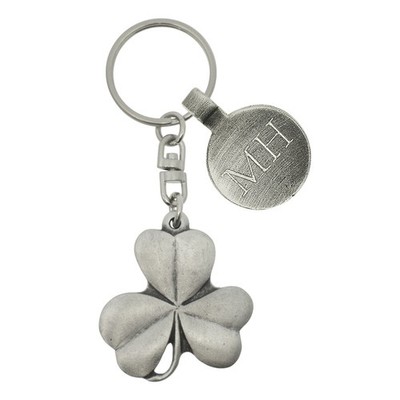 Personalised English Made Pewter Lucky Irish Shamrock Keyring in a ...