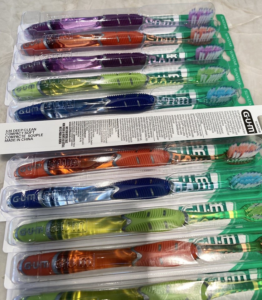 GUM 525 Technique Deep Clean Toothbrush Soft Bristles Assorted Colors ...