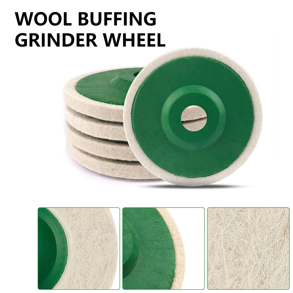 125MM Round Wool Buffing Pad Polishing Wheel Felt Buffer Disc for Angle ...