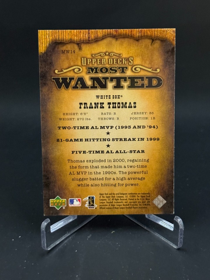 2000 Upper Deck Baseball Frank Thomas Most Wanted Card #MW14 | eBay