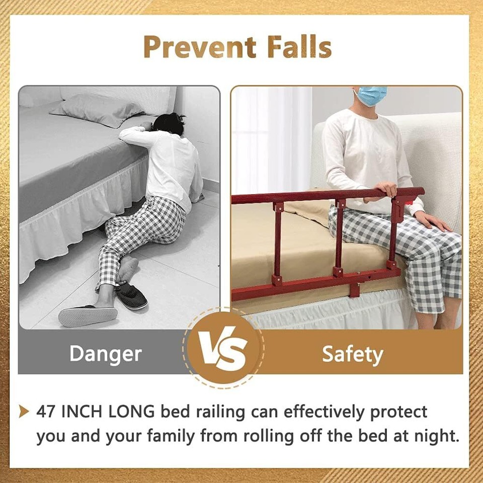 Bed Rails for Elderly Adults Safety Side Guard Assist Rail Foldable Bed ...