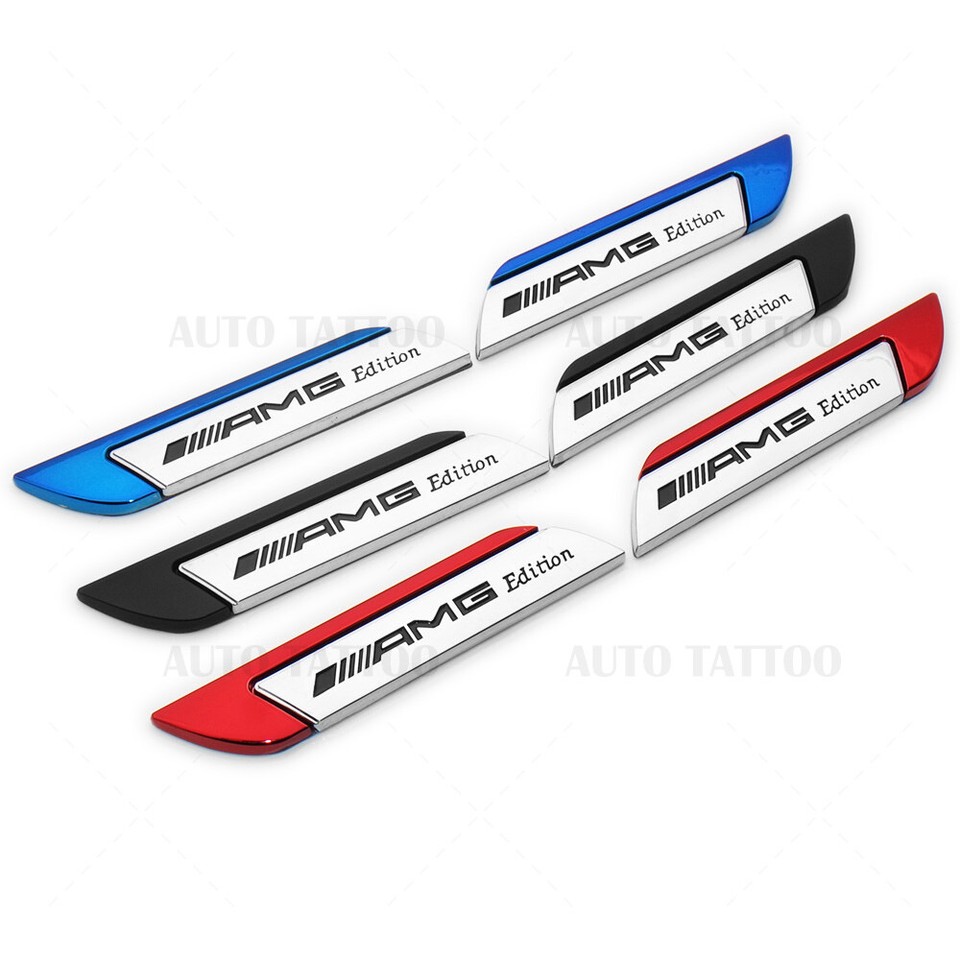 Universal Fender Marker Car AMG Edition Black Logo Badge Emblem Sport ...