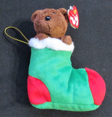 Ty Beanie Babies STOCKINGS "HOLIDAY TEDDY BEAR" in Stocking- NEW with ...
