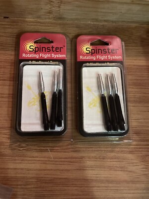 SPINSTER ROTATING FLIGHT SYTEM Blk SILVER DARTS STEEL SOFT TIP SHAFT 2 ...