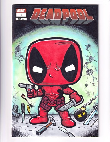 Deadpool (1st Appearance) Original Funko Pop Style Sketch Blank Variant ...