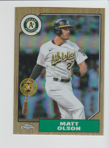 2022 Topps Chrome 1987 Refractor #87BC-15 Matt Olson card, Atlanta ...