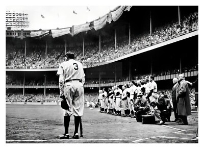BABE RUTH FAREWELL AT NEW YORK YANKEE STADIUM 1948 LEGENDARY PLAYER 5X7 ...