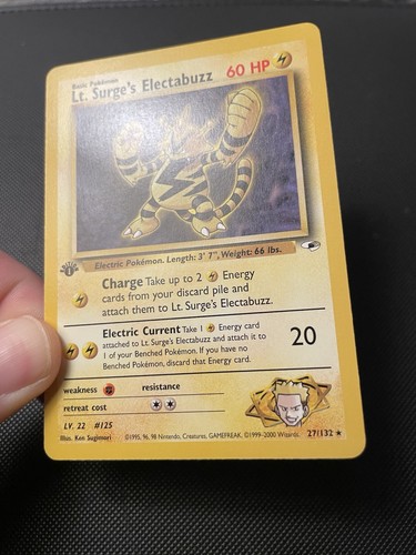 Lt. Surge's Electabuzz 027/132 Gym Heroes 1st Edition WotC Vintage ...