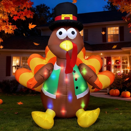 Inflatable Turkey Thanksgiving Blow up Turkey Outdoor Yard Decorations ...