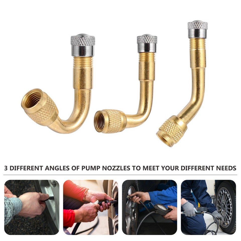 3 Pcs Copper Extension Stem Adaptor Extenders Stem Wheel Tire Adaptor ...