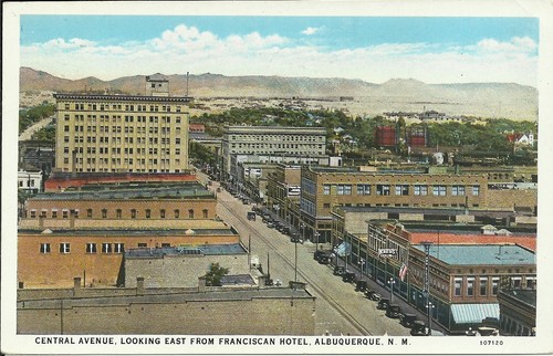 OLD VINTAGE CENTRAL AVENUE LOOKING EAST IN ALBUQUERQUE NEW MEXICO 1930 ...
