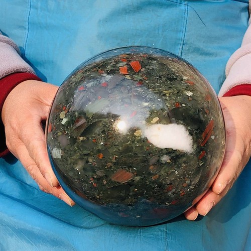 8.77LB Natural crystal African Bloodstone ball Reiki Healing | eBay