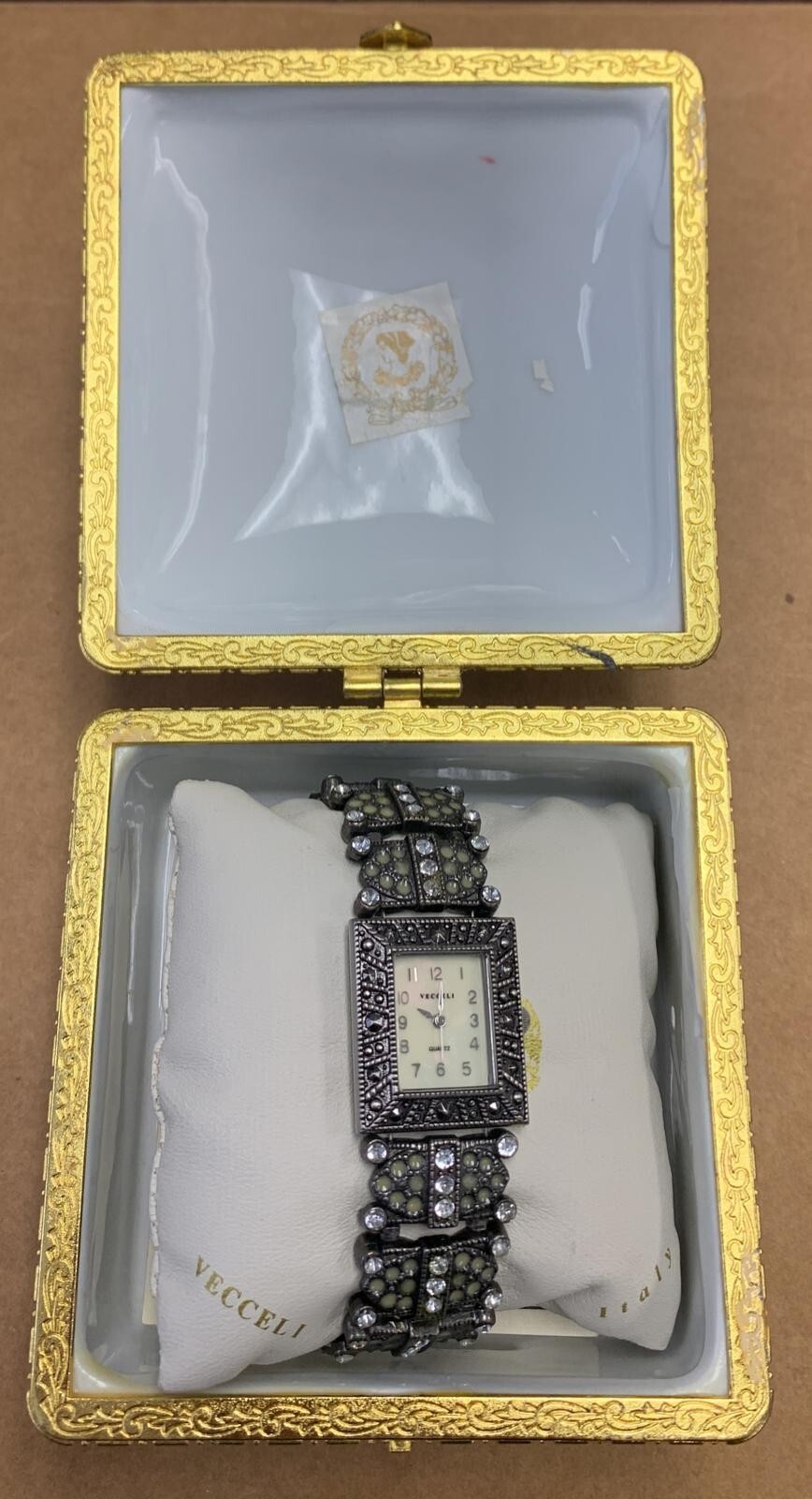 Vintage VECCELI Italy Womens Wrist Watch in Porcelain Trinket Box | eBay