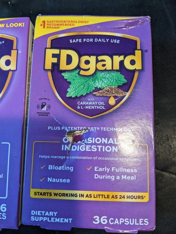 LOT OF 2 - FDgard MEAL-TRIGGERED INDIGESTION 36-CAPSULES 72ct damaged ...