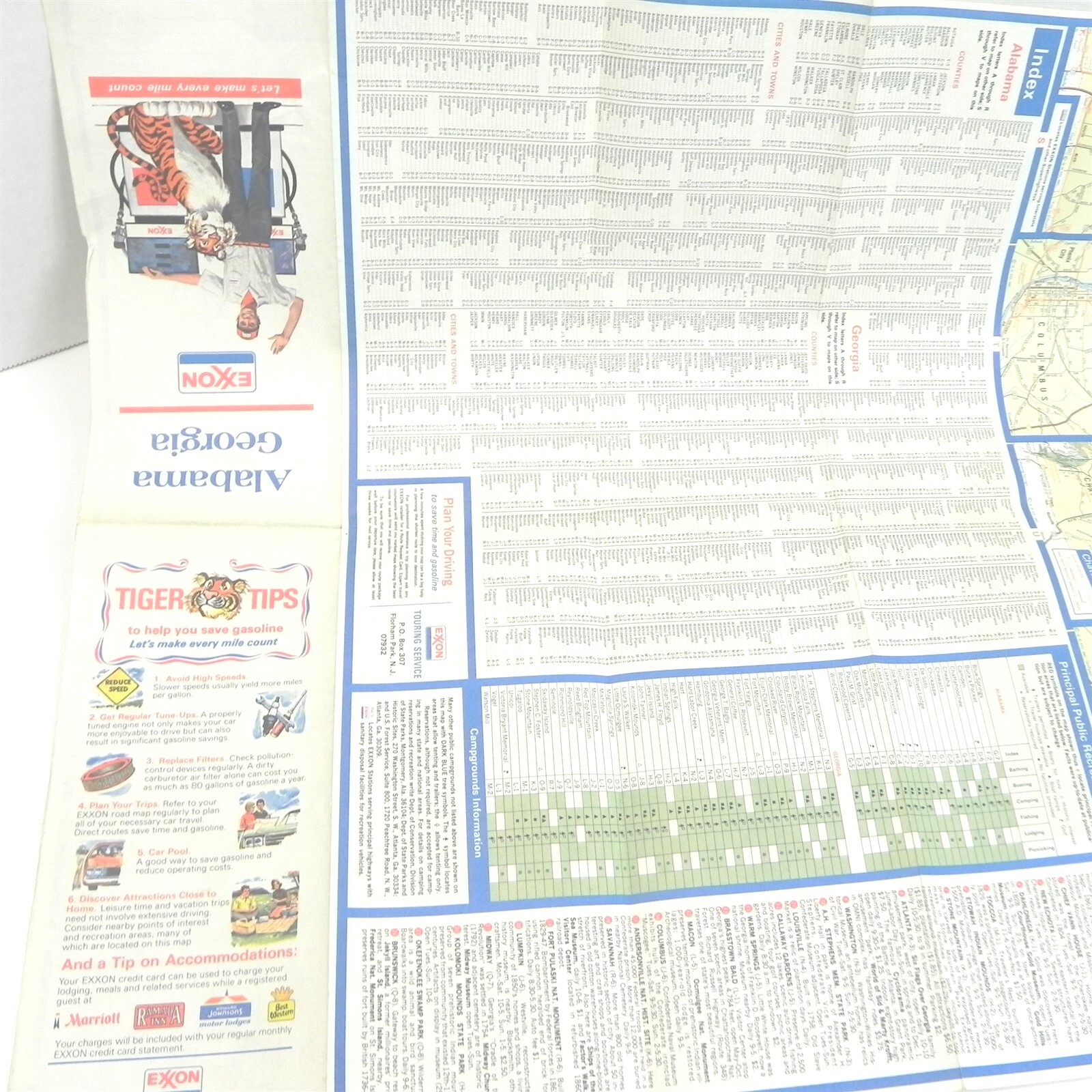 VINTAGE 1977 EXXON GAS OIL COMPANY TOURING ROAD MAP OF ALABAMA GEORGIA ...