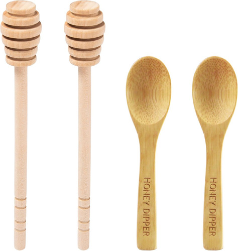 DESIOLE 4Pcs Wooden Sticks, 6.3 Inch Honey Comb Stick, Mini Honey ...