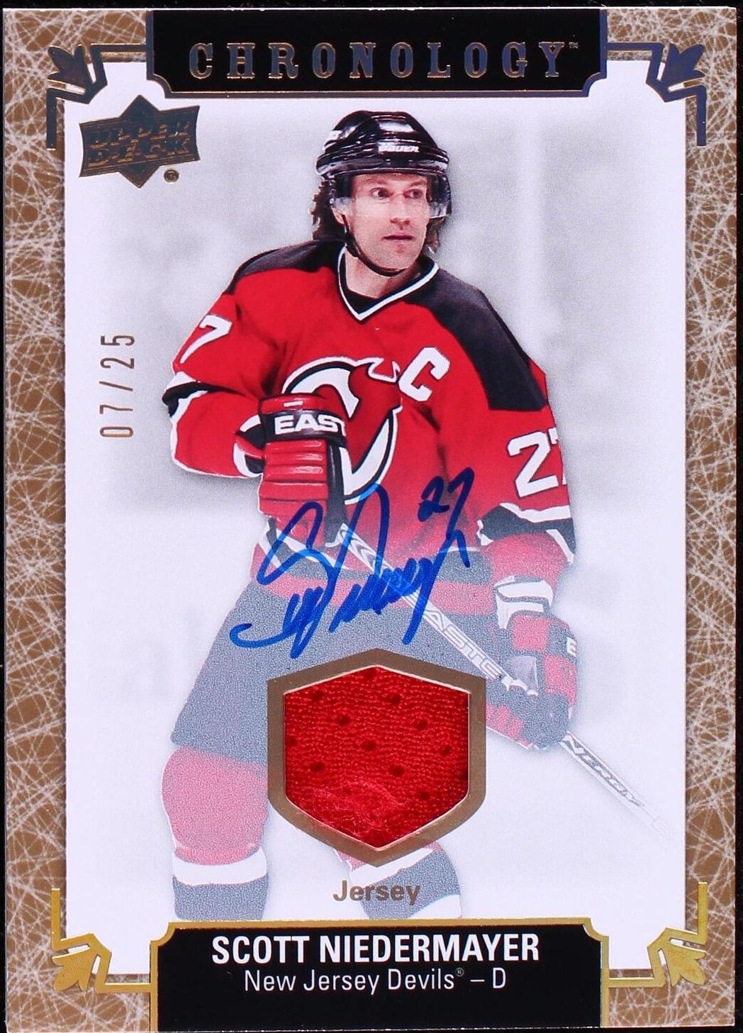 2018-19 Upper Deck Chronology - Scott Niedermayer #12 Gold Premium Auto ...