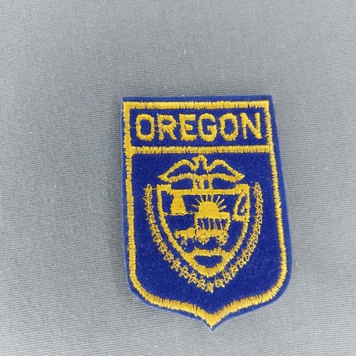 Oregon State Coat of Arms 2 3/4" Felt Souvenir Blue Gold Patch | eBay