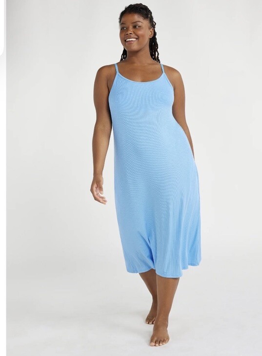 Joyspun Women's Peri Swim Blue Midi Chemise W/Pockets Size XL NWT | eBay