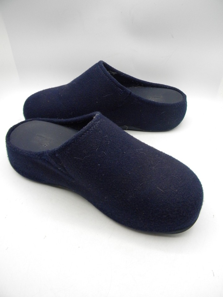 FITFLOP Felt Shuv Navy Wool Clogs Slip On Slides Mules Size EU 39 US 8 ...