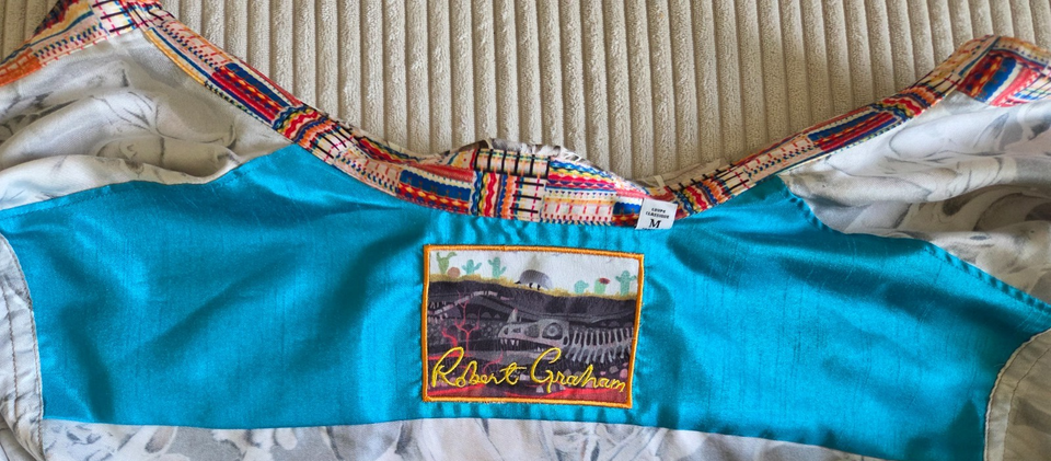 Robert Graham Silk/Cotton Blend Desert Bones Skulls Camo Brown White ...