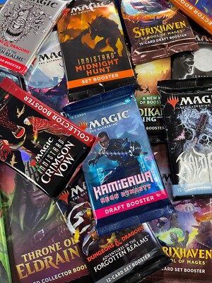 Magic: The Gathering LARGE Mystery Bundle with Packs, Decks, Sleeves ...