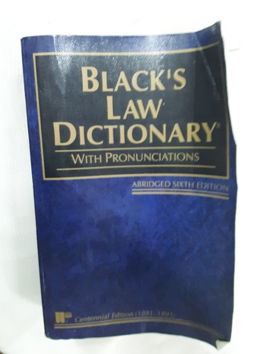 1991 Black’s Law Dictionary w/ Pronunciations Abridged Sixth Edition ...