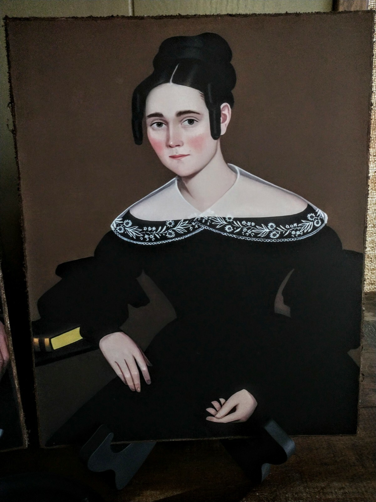 Colonial Reproduction Portraits on 8x10 Canvas Primitive Folk Art Early ...