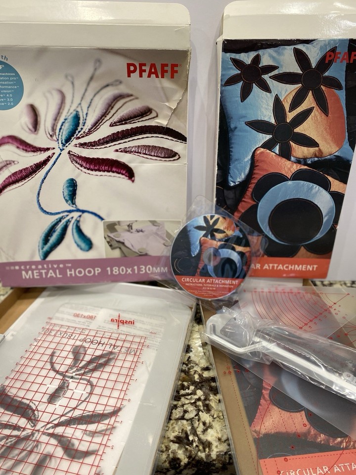 PFAFF creative Metal Hoop 180x130 + Circular Attachment + Extra Magnets ...