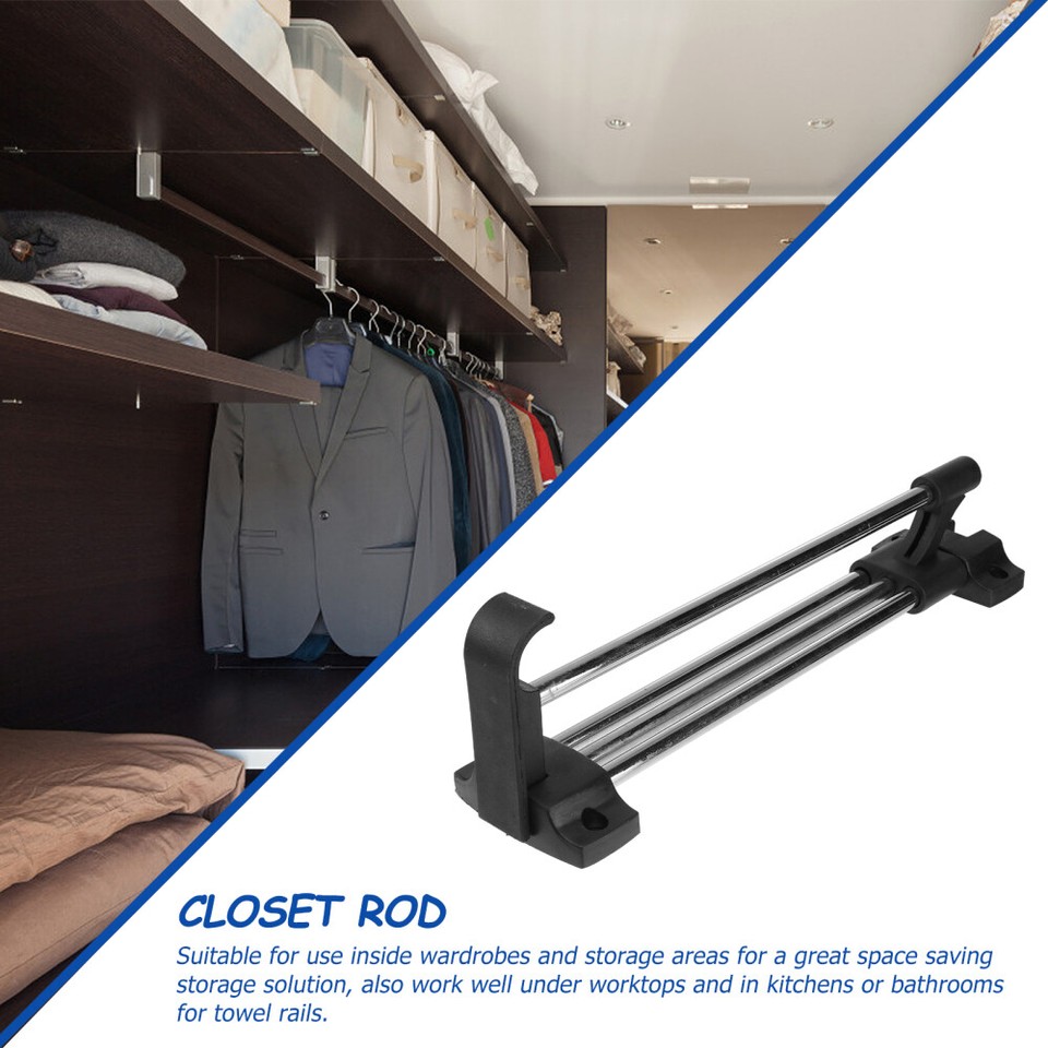 Pull Out Wardrobe Rail for Clothing Rack Long Clothes Hanger | eBay
