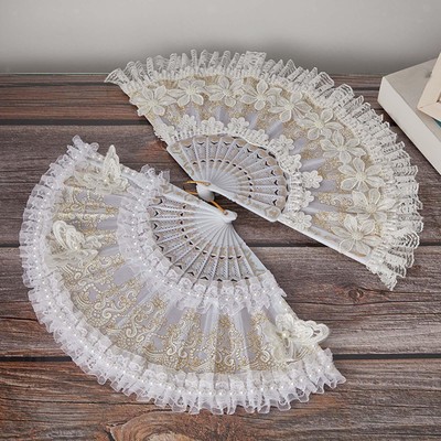 Lace Folding Fan Elegant Elegant Hand Fan for Show Dancing Party Photo ...
