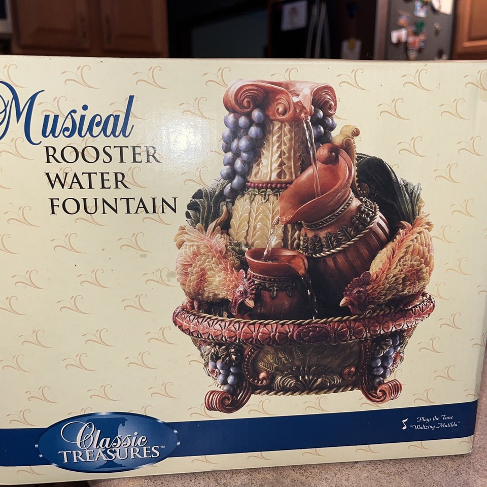 Classic Treasures Wind-Up Musical Rooster Water Fountain "Waltzing ...