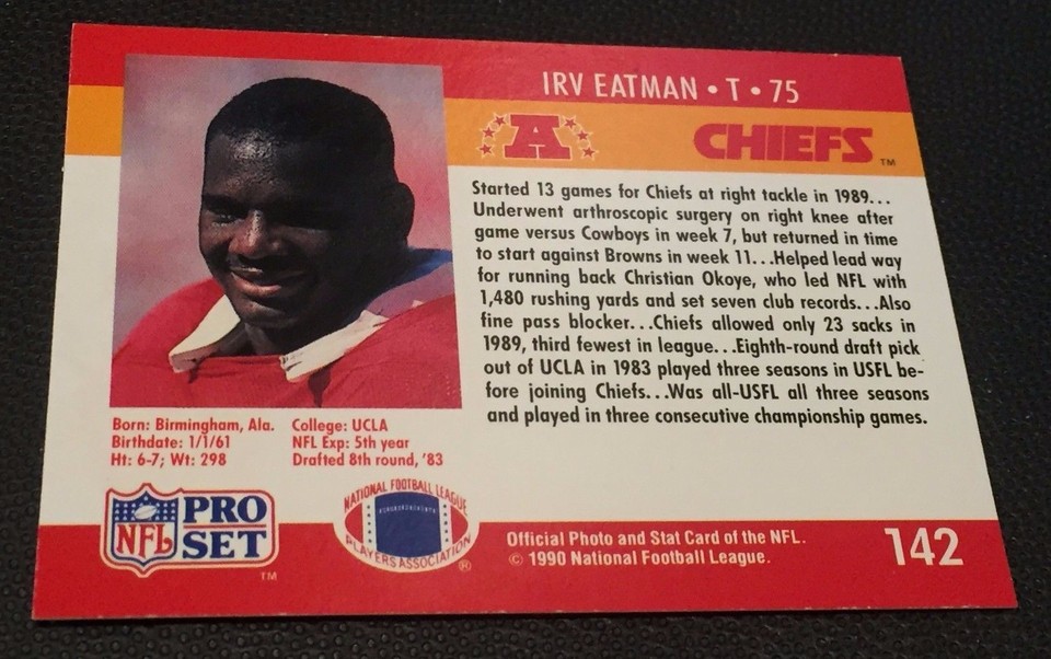 JOE MONTANA 1990 Pro Set ERROR Gold Toned Spots & WRONG BACK Irv Eatman ...