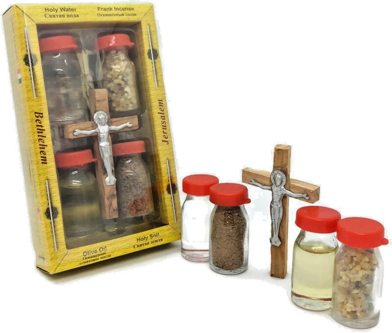 Home Blessing Kit of holy oil water INCENSE Cross from Holy Land ...