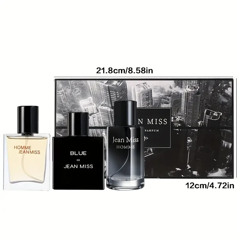 JEAN MISS EAU DE PARFUM FRAGRANCE COLOGNE FOR MEN GIFT SET FOR XMAS 3 X ...
