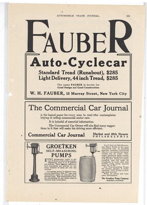 1915 W.H. Fauber Co. Ad: Fauber Auto-Cyclecar - Known for Good Design ...