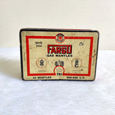 1960s Vintage Fargo Lantern Lamp Gas Mantle Advertising Tin Box ...