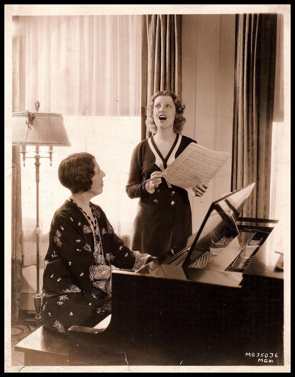 Jeanette MacDonald taking singing lesson with Grace Newell MGM 1932 ...